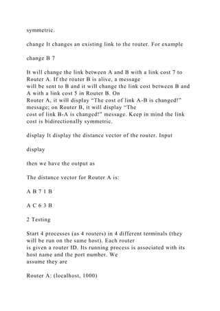 Project 4 (P4) Distance Vector Routing (DV)Instructor Dr.docx