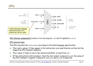 nand2tetris 舊版投影片 -- 第五章 計算機結構 | PPT