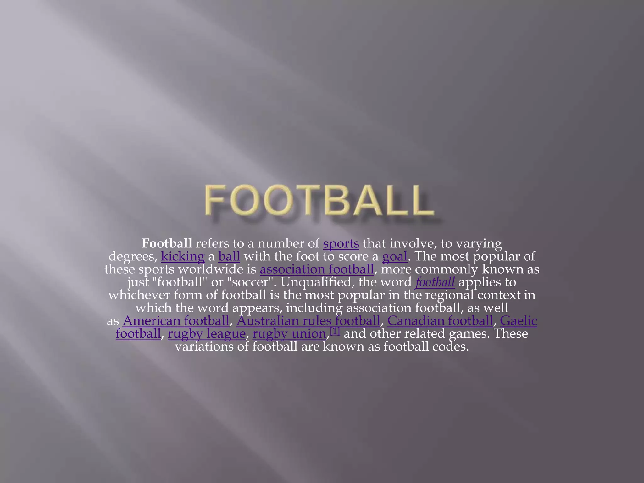 Project about football | PPTX
