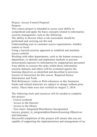 Project Access Control ProposalPurposeThis course project i.docx
