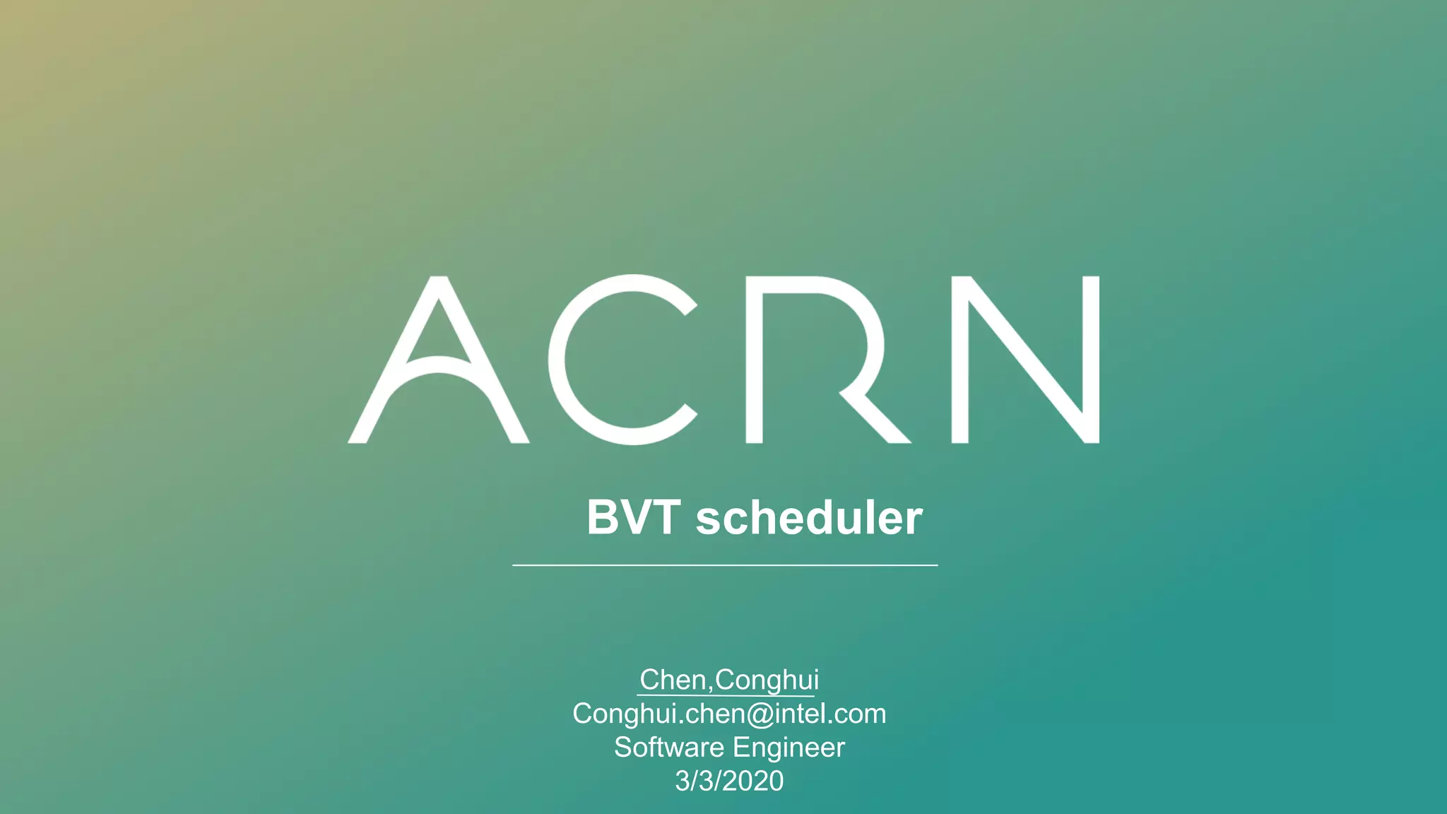 Project ACRN CPU sharing BVT scheduler in ACRN hypervisor | PDF