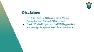 Project ACRN how to build a Yocto Project-based SOS | PDF