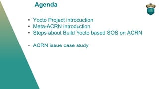 Project ACRN how to build a Yocto Project-based SOS | PDF