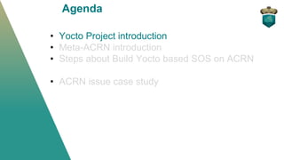 Project ACRN how to build a Yocto Project-based SOS | PDF