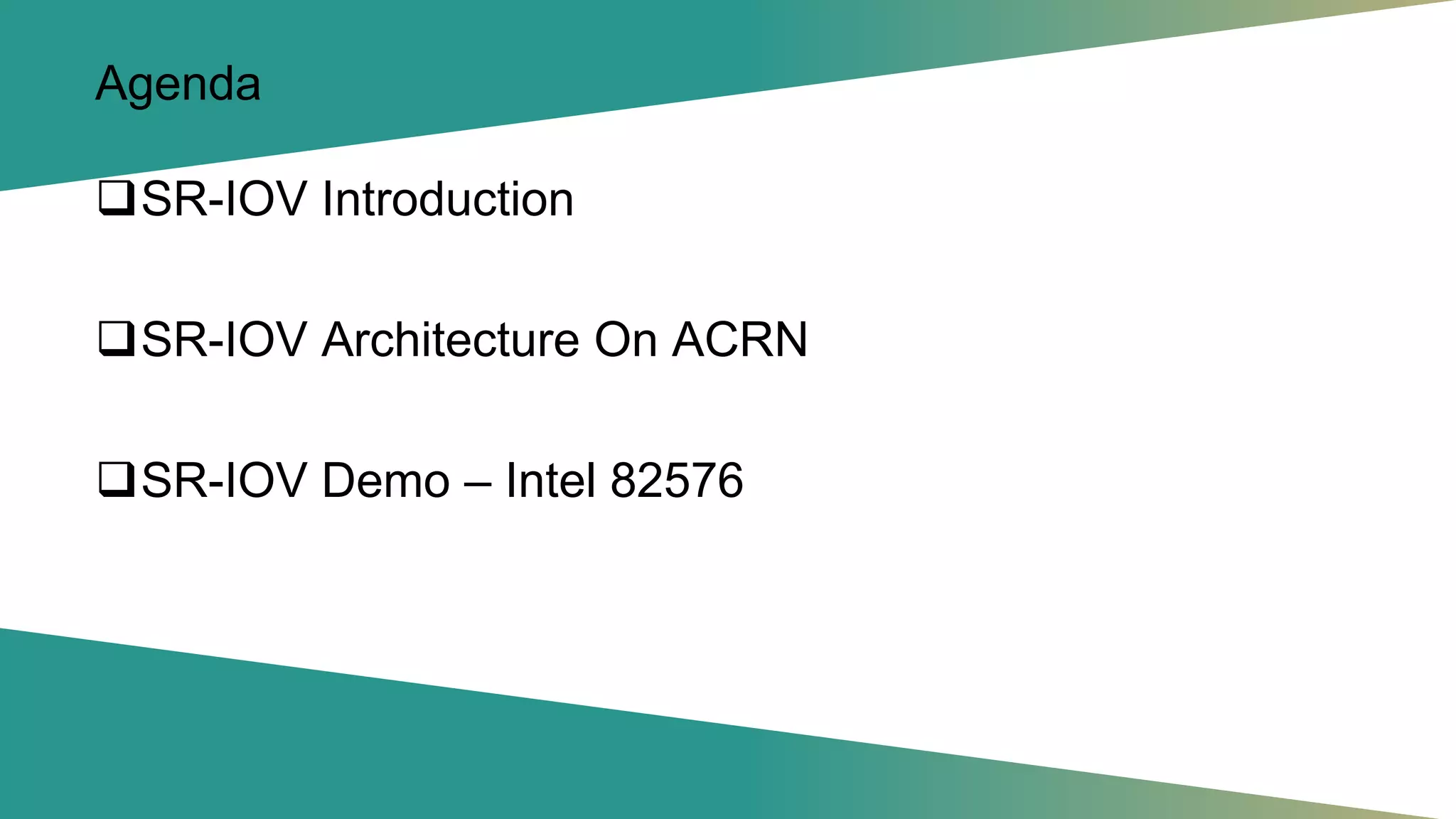 Project ACRN SR-IOV on ACRN | PDF
