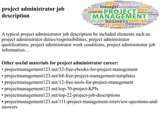 Project administrator job description | PPTX
