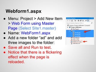 ASP.net Image Slideshow | PDF | Web Design and HTML | Internet