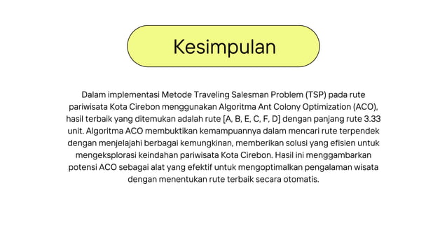 Implementasi Metode TSP pada Rute Pariwisata Menggunakan Algoritma Ant ...