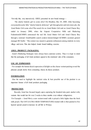Project "Amul- The Taste Of India" | DOCX