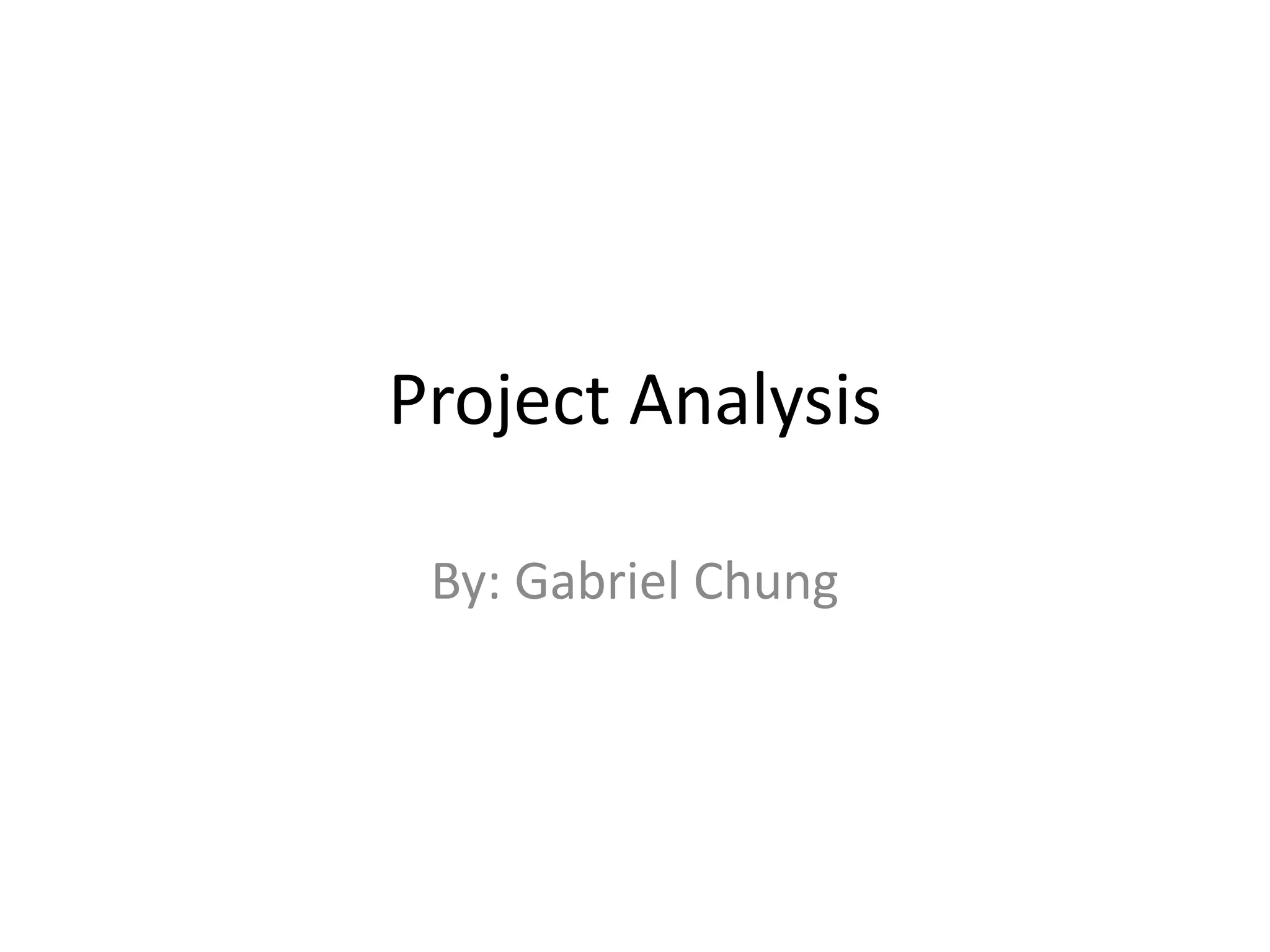 Project analysis | PPT