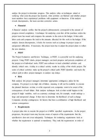 Project Analysis and Methods of project evaluation | DOCX