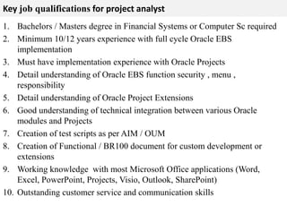 Project analyst job description | PPT