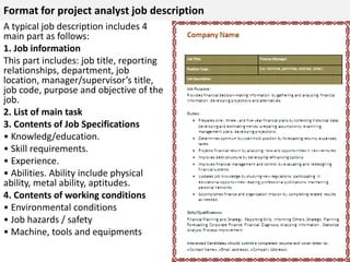 Project analyst job description | PPT