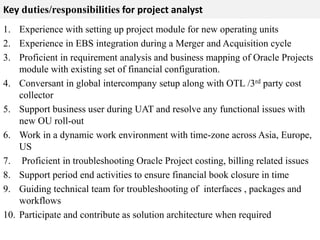 Project analyst job description | PPT