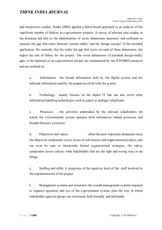 Project and Operations Management of e-Governance Systems | PDF
