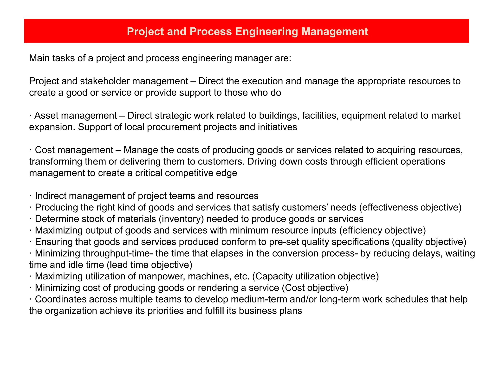Project and process engineering management industrial engineering ...
