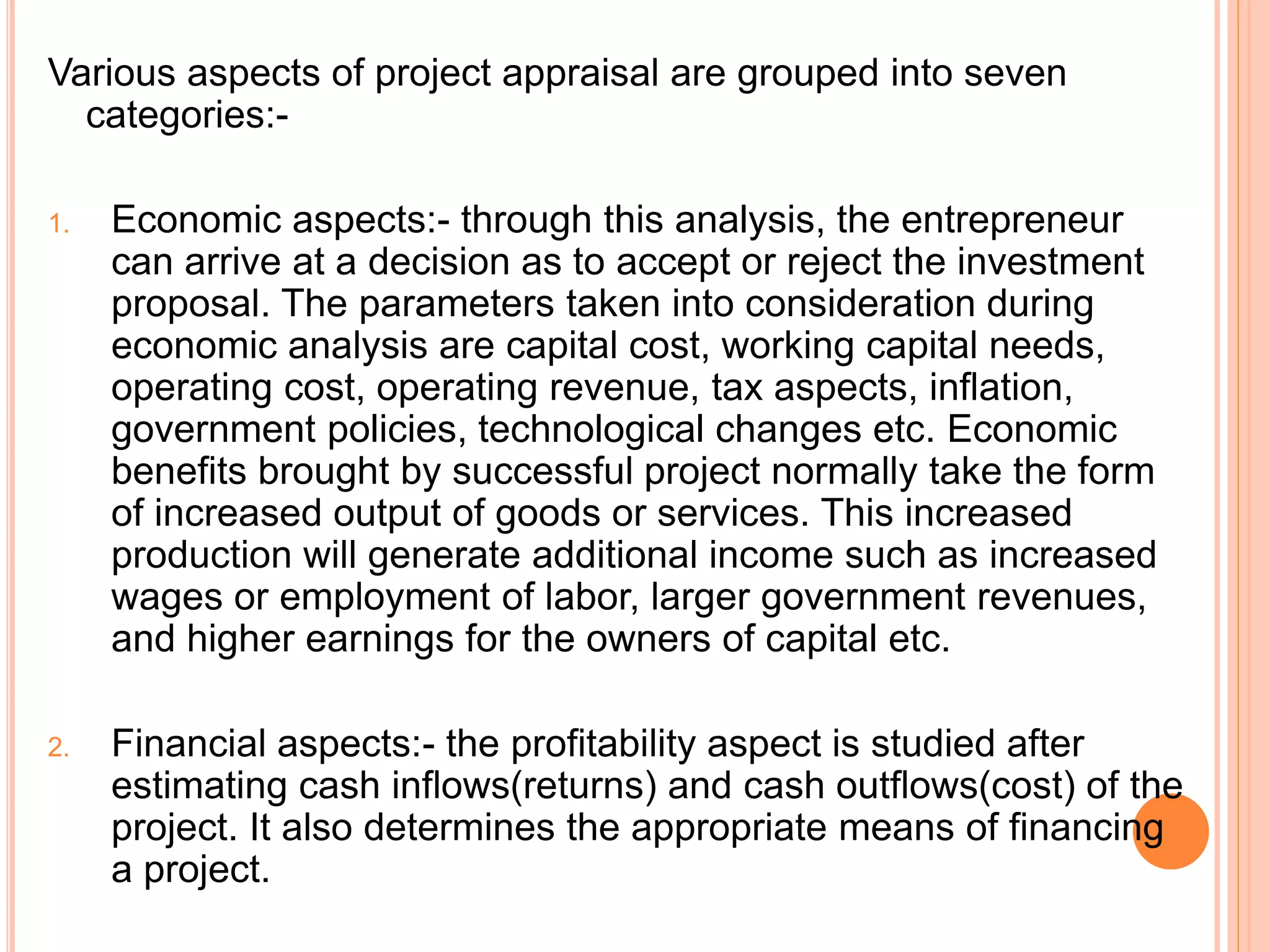 Project appraisal and its techniques | PPTX