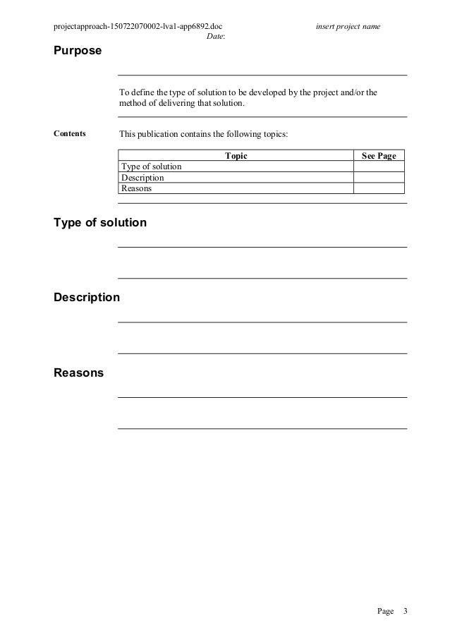 Prince 2: project managment Document Project approach