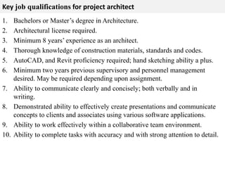 Project architect job description | PPTX