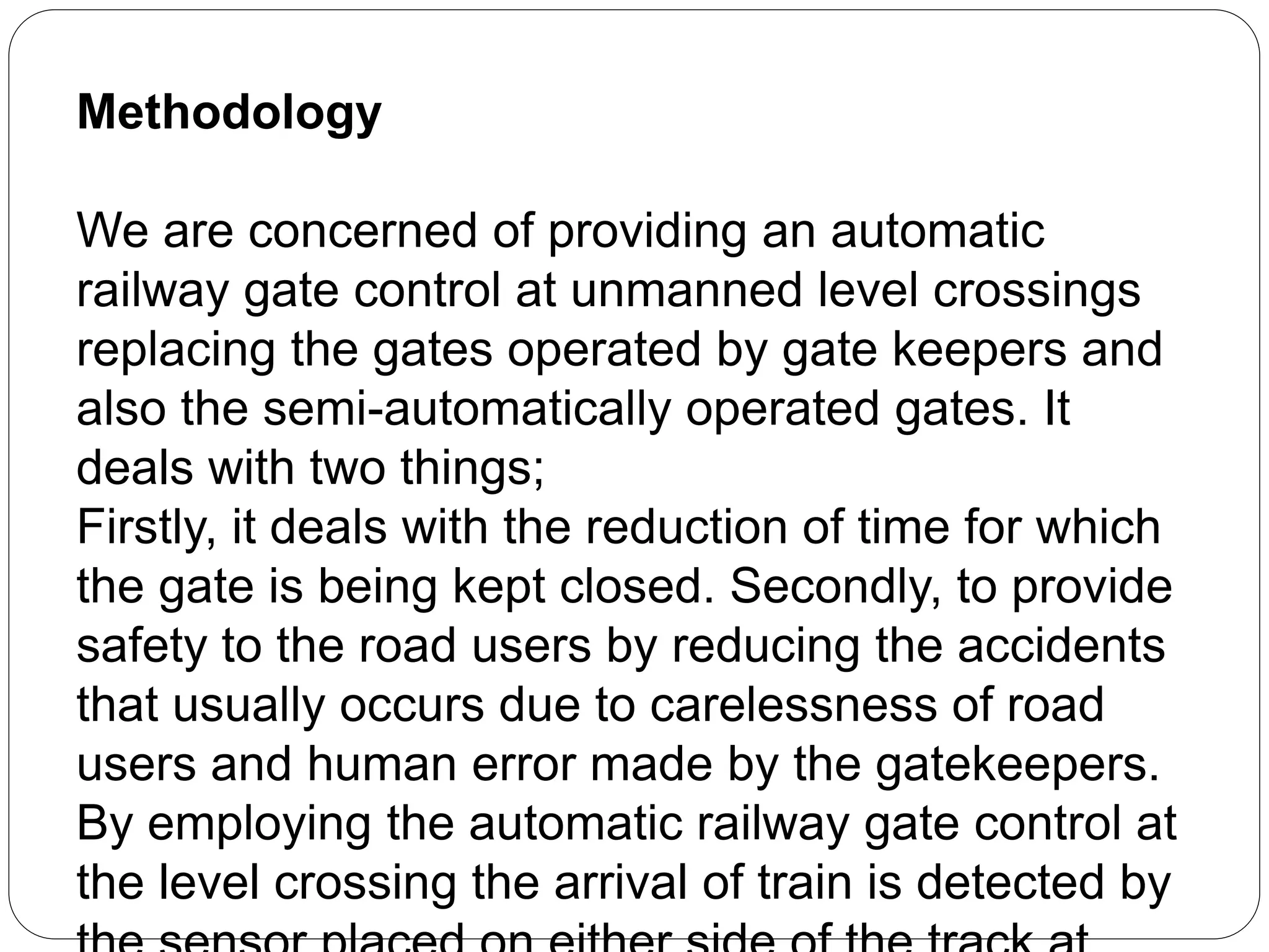 Automatic railway gate controller AUP | PPTX