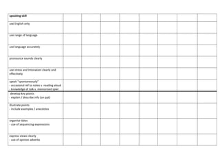 Project assessment grids | DOCX