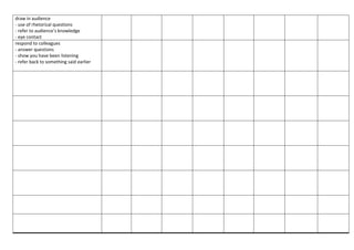 Project assessment grids | DOCX