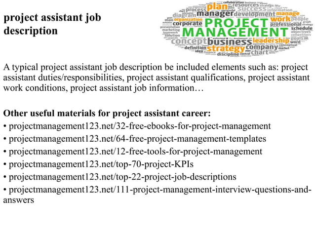 Project assistant job description | PPTX