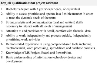 Project assistant job description | PPTX