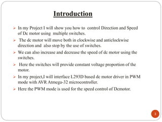 DC motor control using multiple switches | PPTX