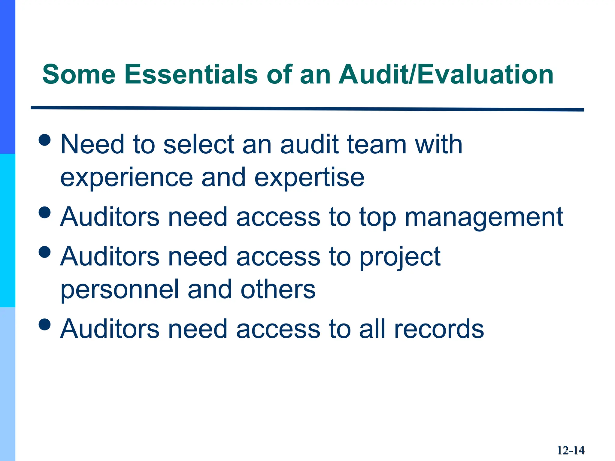 PROJECT AUDIT- METHODS OF EVALUATION AND ASSESSMENT. | PPT