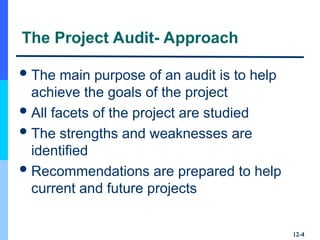 PROJECT AUDIT- METHODS OF EVALUATION AND ASSESSMENT. | PPT