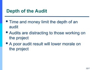 PROJECT AUDIT- METHODS OF EVALUATION AND ASSESSMENT. | PPT