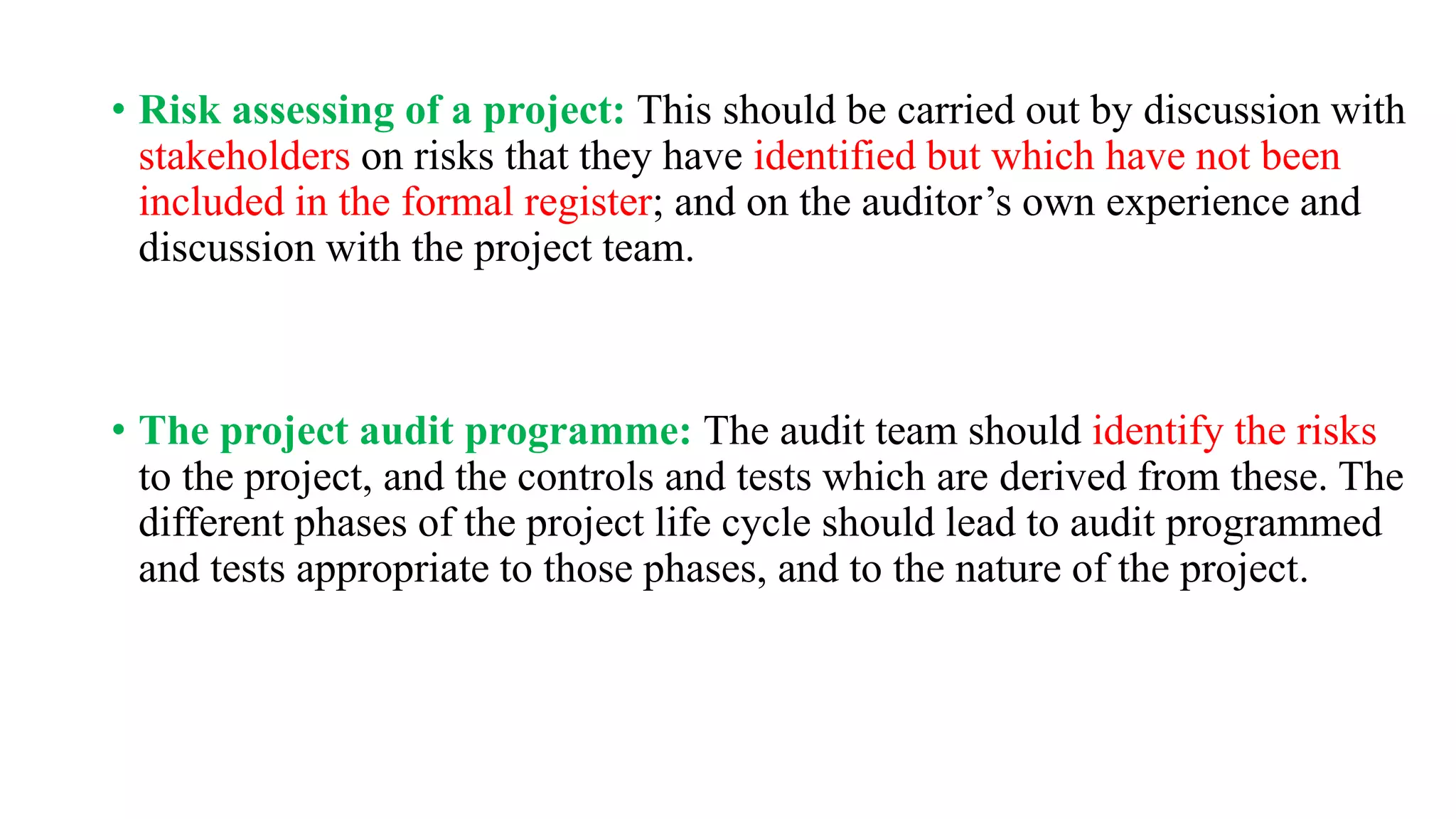 Project Auditing | PPTX | Business | Business and Finance