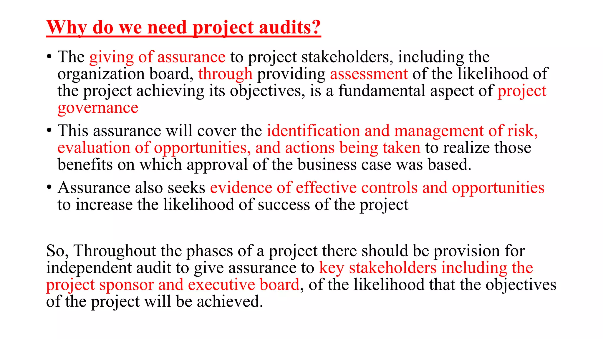 Project Auditing | PPTX | Business | Business and Finance