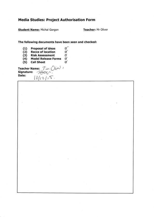 Project Authorisation Form | PDF