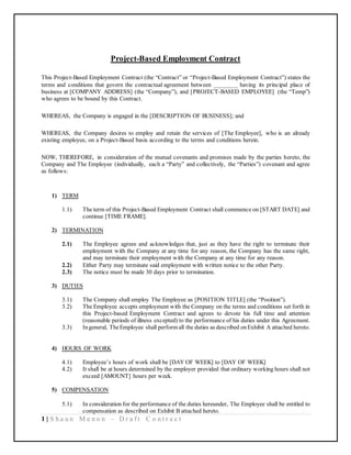 Project based employment contract | PDF