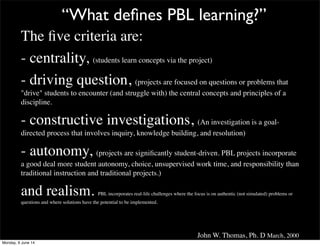 Student Engagement Through Project Based Learning | PPT