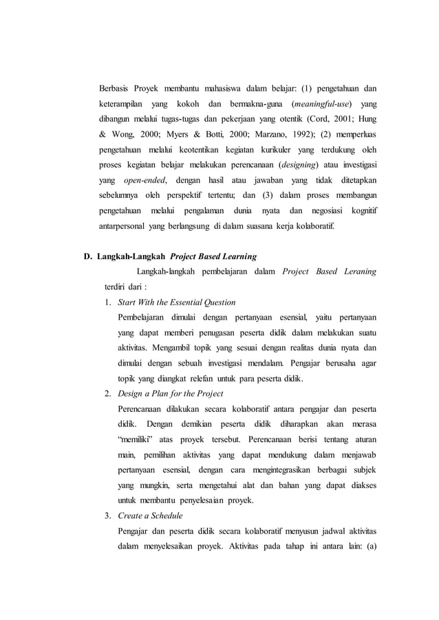 Project based learning | PDF