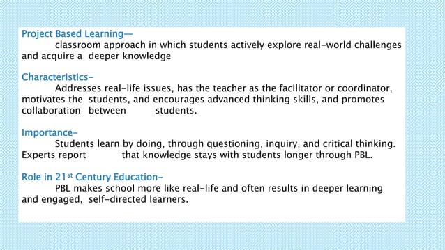 Project based learning | PPT