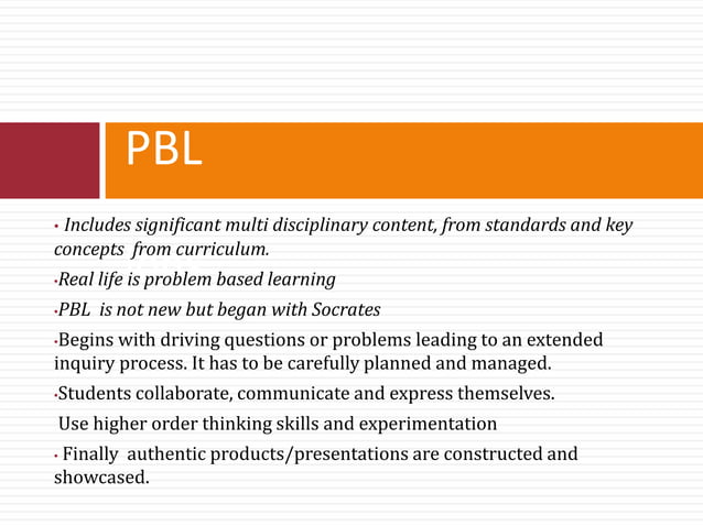 Project based learning | PPT