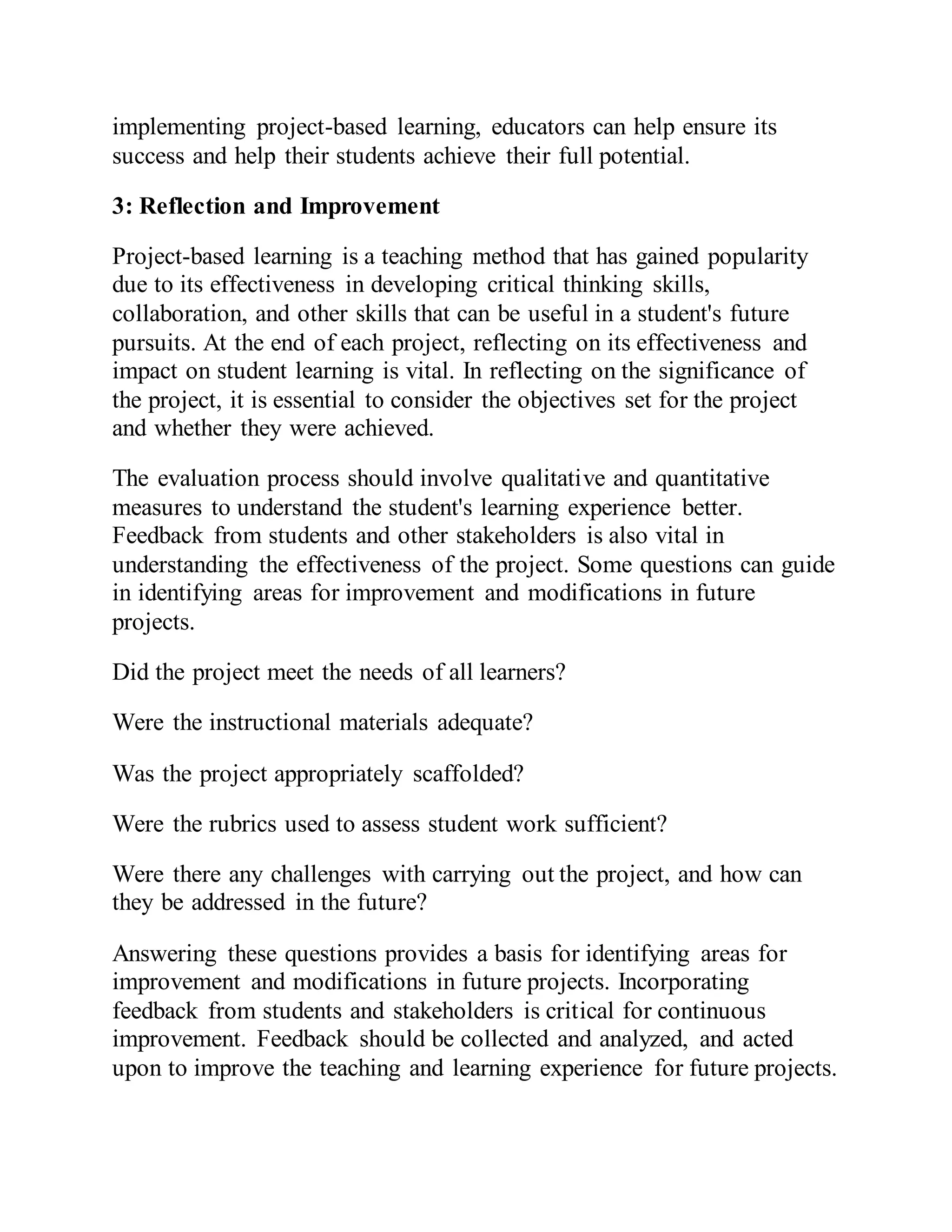 Project Based Learning – An innovative learning approach | PDF