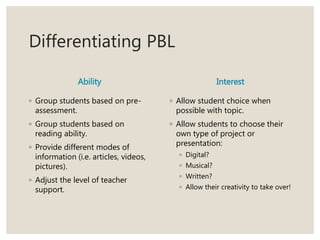 Project Based Learning Framework | PPTX | Educational Assessment ...