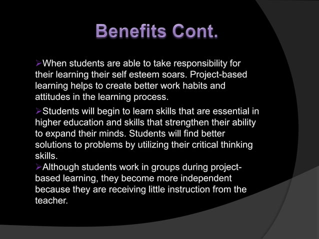 Project based learning & technology | PPTX | Homework and Study | Education