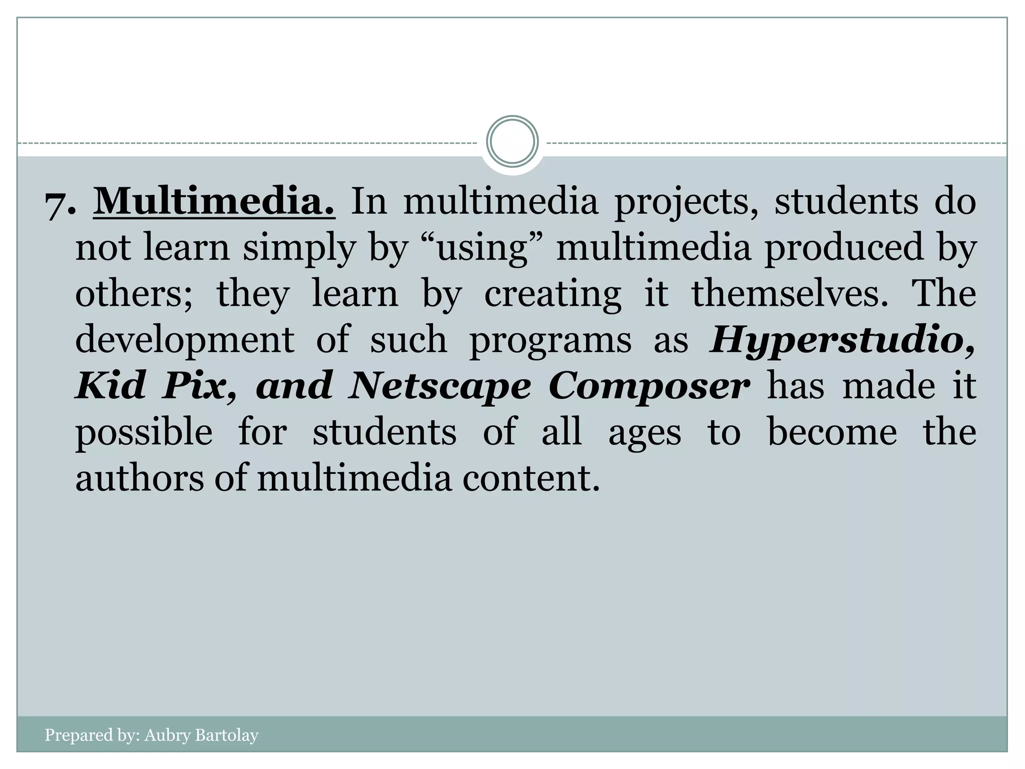 Project –based multimedia learning | PPT