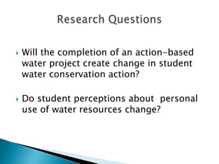 Project Based Personal Water Conservation | PPTX | Education
