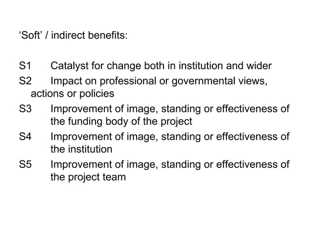 Project benefits and impacts measurement | PPT