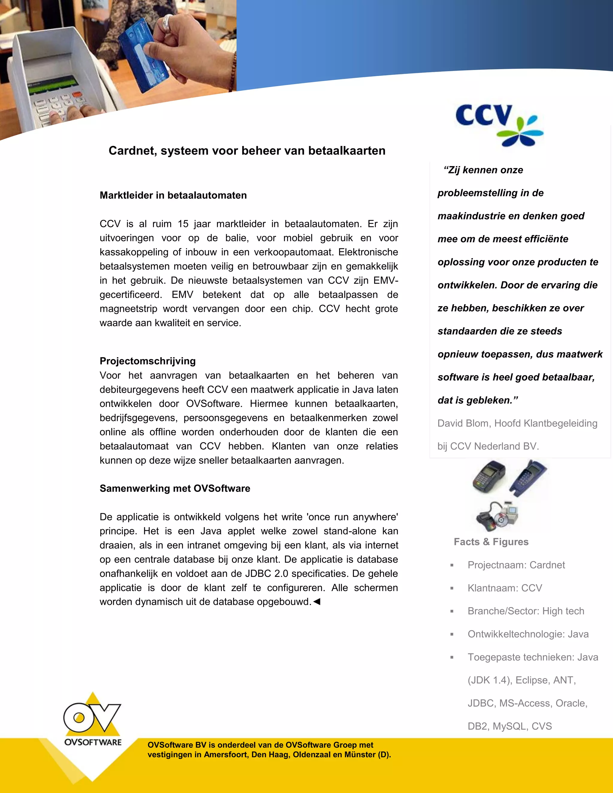 Projectbericht CCV Cardnet | PDF
