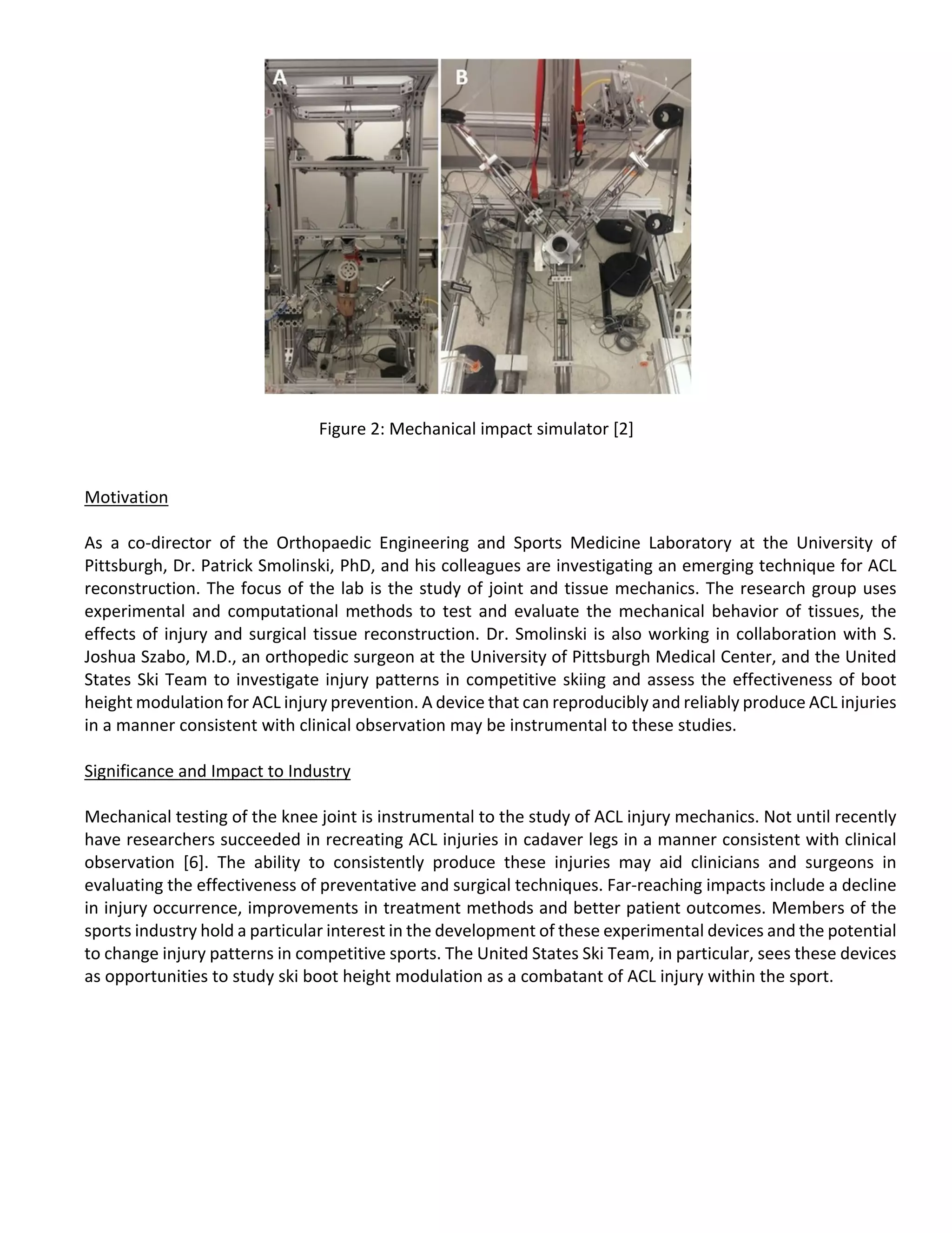 Design of a Knee Injury Simulator | PDF