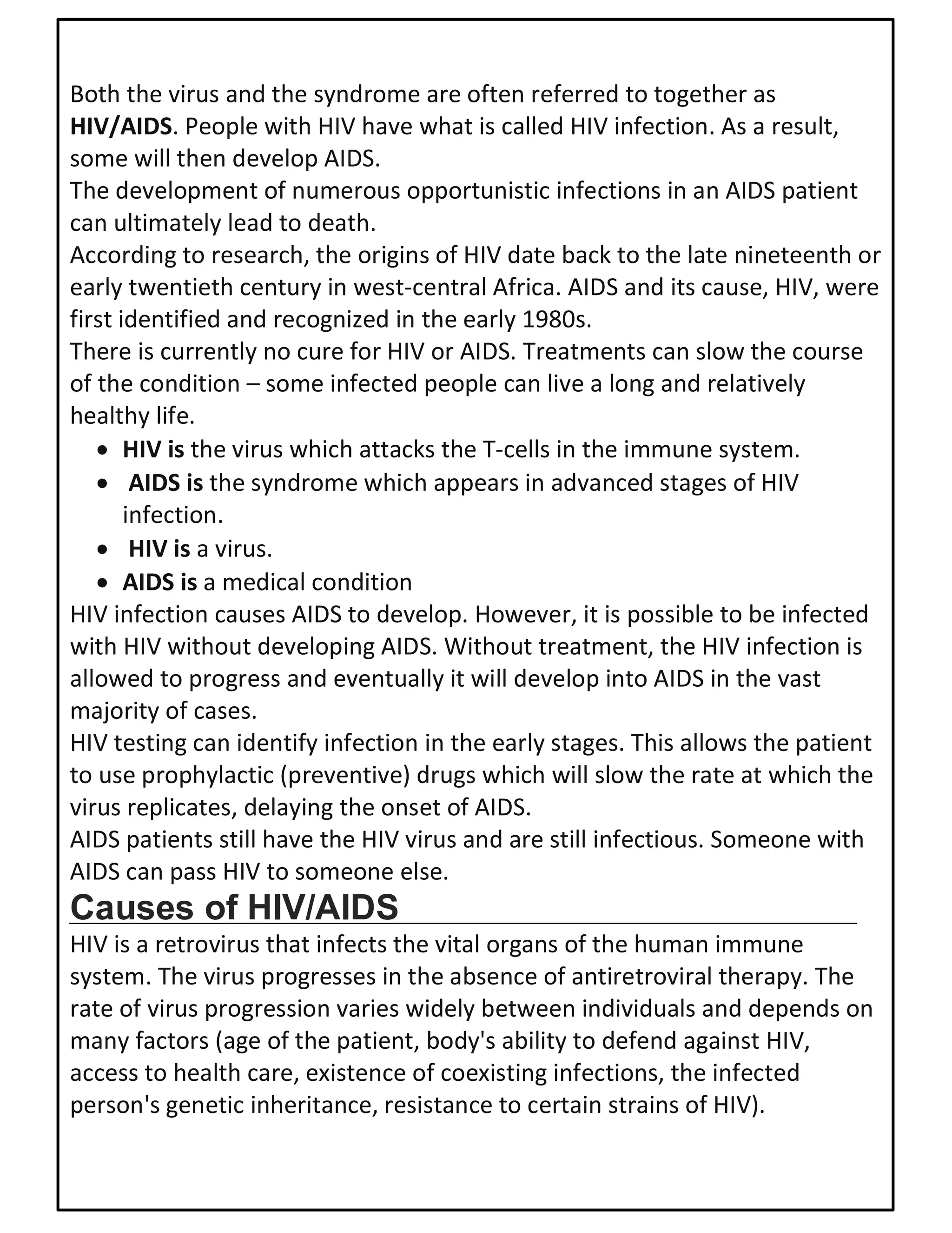 Investigatory Project on Aids | PDF