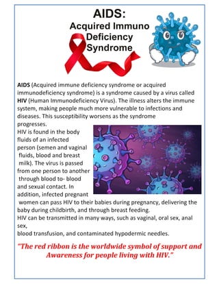 Investigatory Project on Aids | PDF